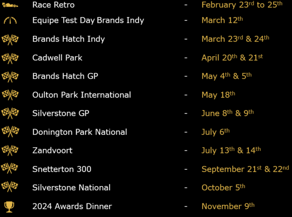 2024 Calendar – Equipe Classic Racing