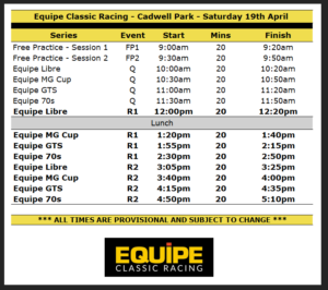 Next Event Info – Equipe Classic Racing